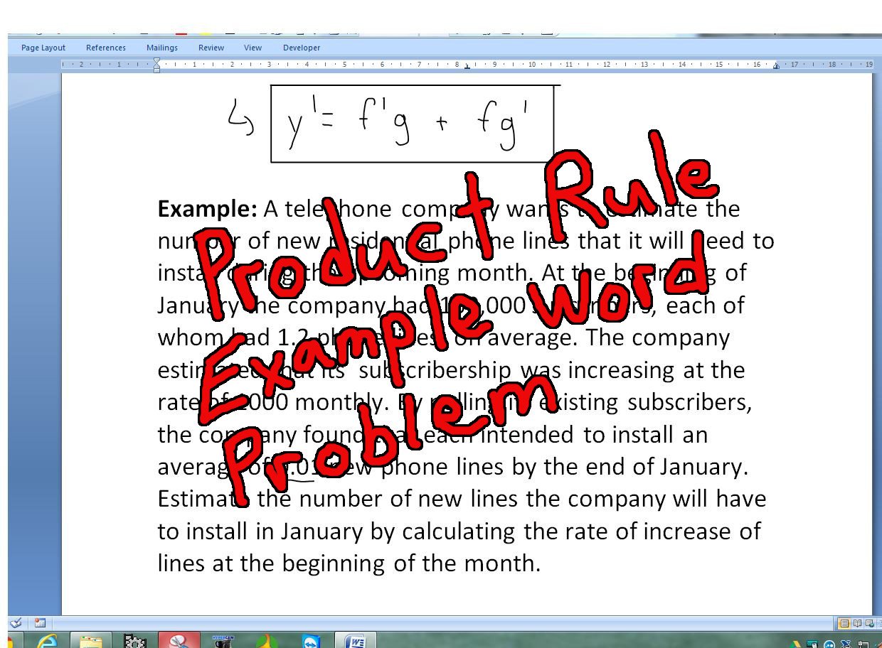 Product Rule for Derivatives: Example Word Problem | PeakD