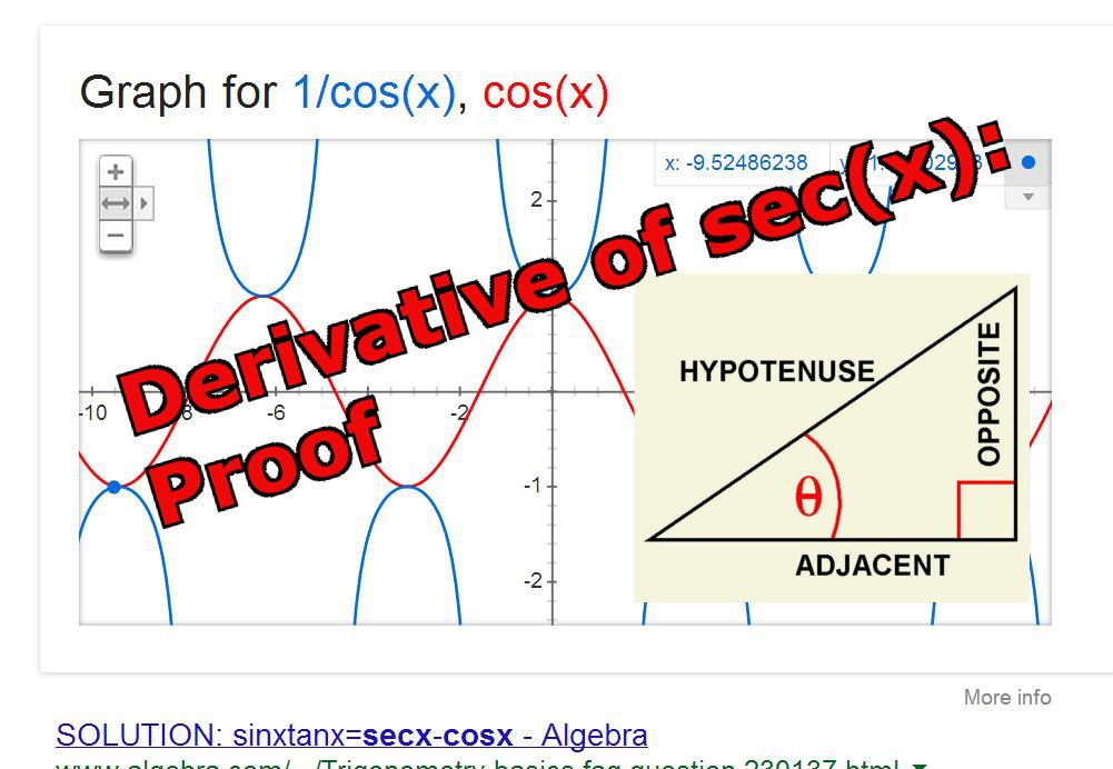 Trigonometry: Derivative of sec(x): Proof | PeakD