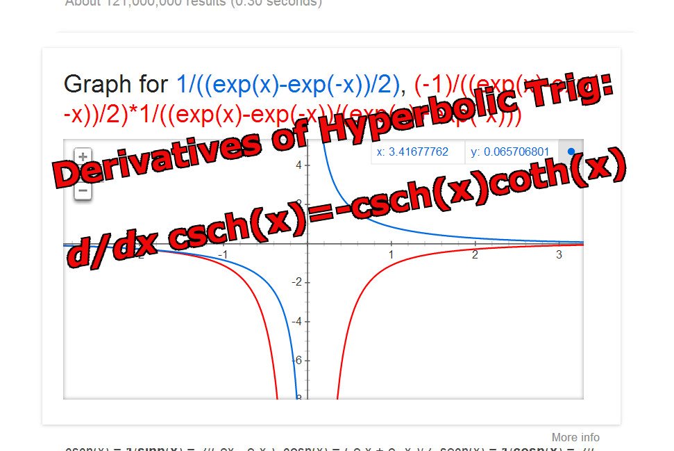 Derivatives of Hyperbolic Trigonometry: csch(x) | PeakD Derivatives of Hyperbolic Trigonometry: csch(x) | PeakD