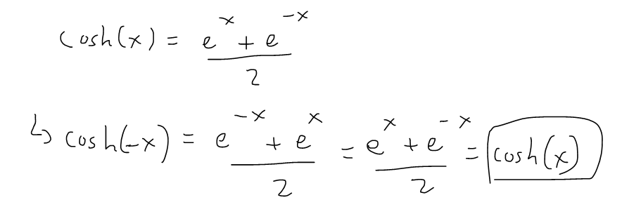 Hyperbolic Trigonometry Identity Proof: sinh(-x) = -sinh(x) & cosh(-x ... Hyperbolic Trigonometry Identity Proof: sinh(-x) = -sinh(x) & cosh(-x ...