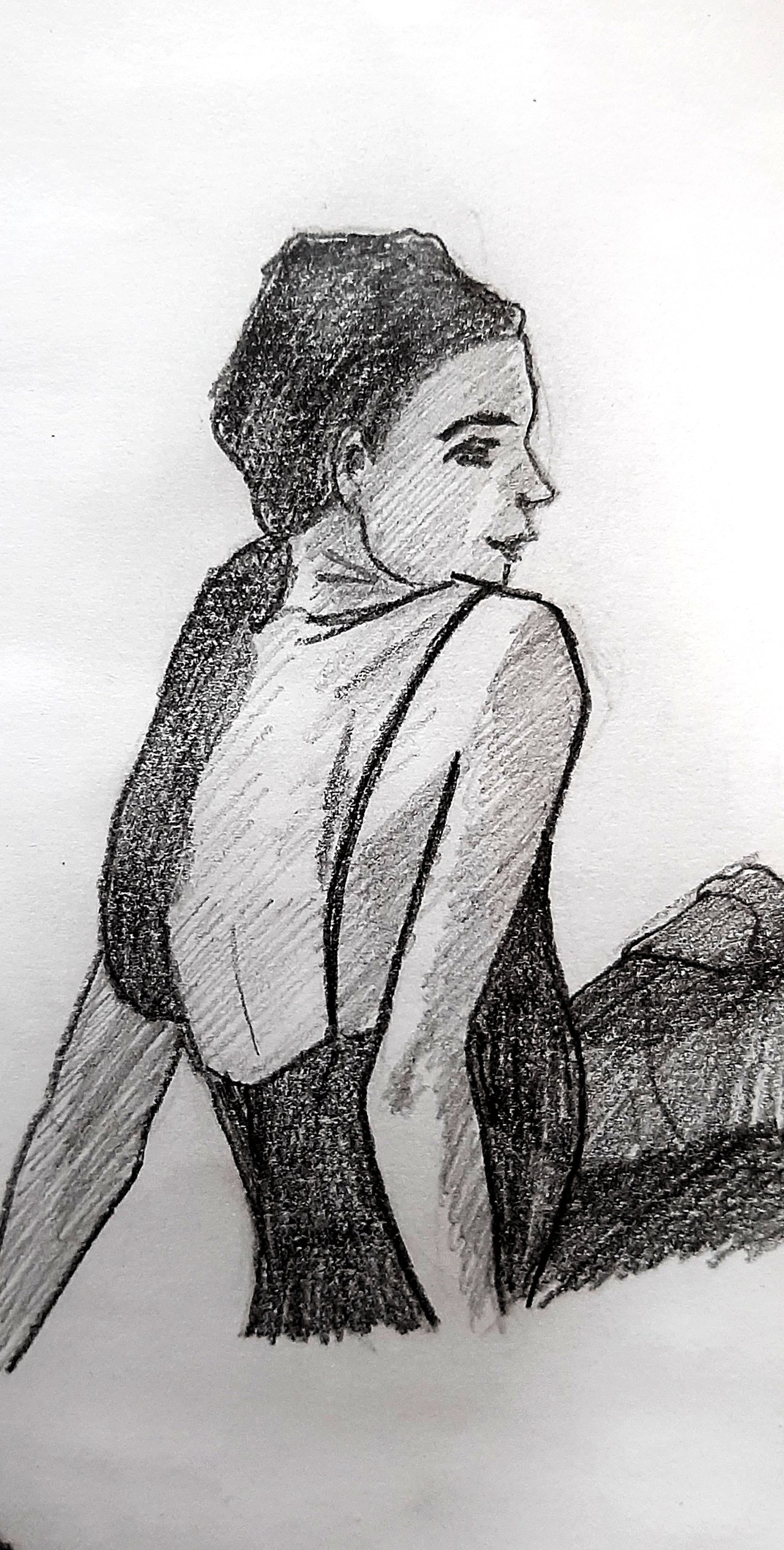 Pencil Sketch Of Girl Body