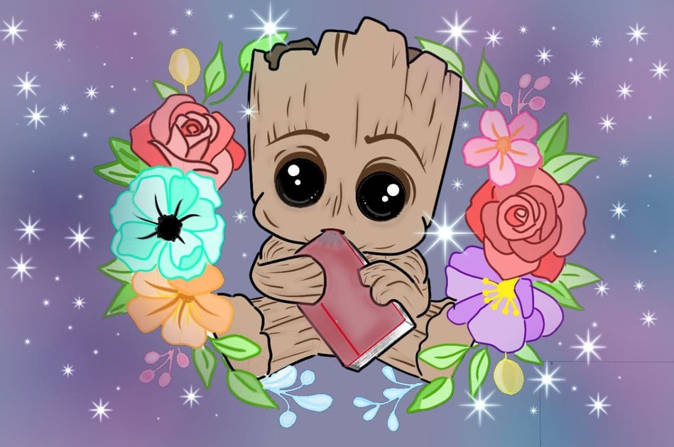 Drawing of Baby Groot - Dibujo de Baby Groot | PASO A PASO//STEP BY ...