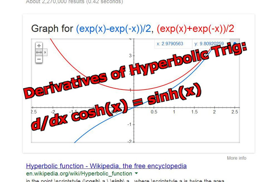 Derivatives of Hyperbolic Trigonometry: cosh(x) | PeakD Derivatives of Hyperbolic Trigonometry: cosh(x) | PeakD