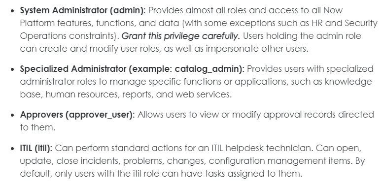 ServiceNow ed il Role Based Access | PeakD