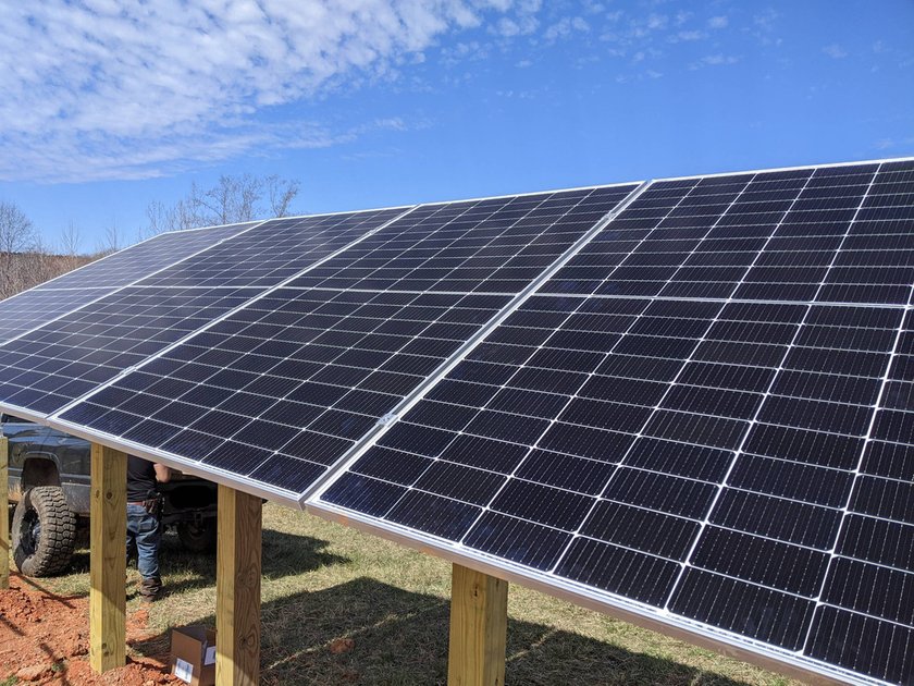 Mounting the solar panels, trenching and building a battery bench | PeakD