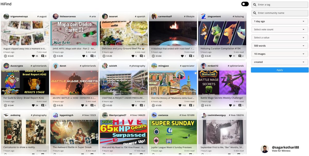 Hivehound: A post aggregator with filters | PeakD