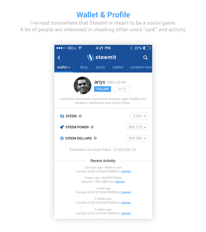 Steemit Mobile App - UI Prototype — Hive