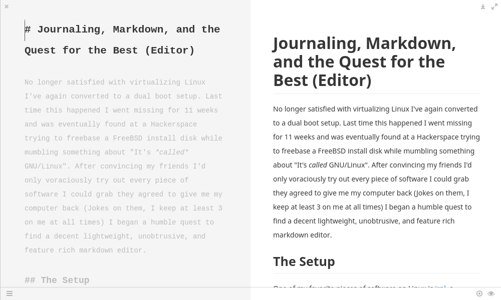 Journaling, Markdown, and the Quest for the Best (Editor) — Hive
