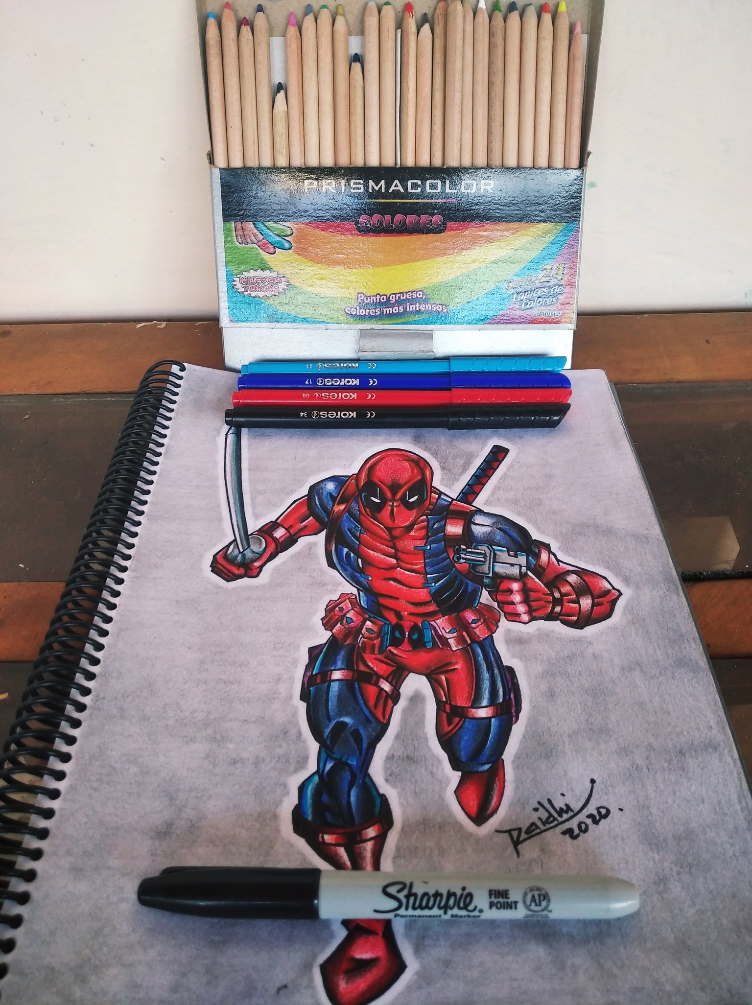 Combinación de colores y marcadores Deadpool/ Deadpool color scheme and ...