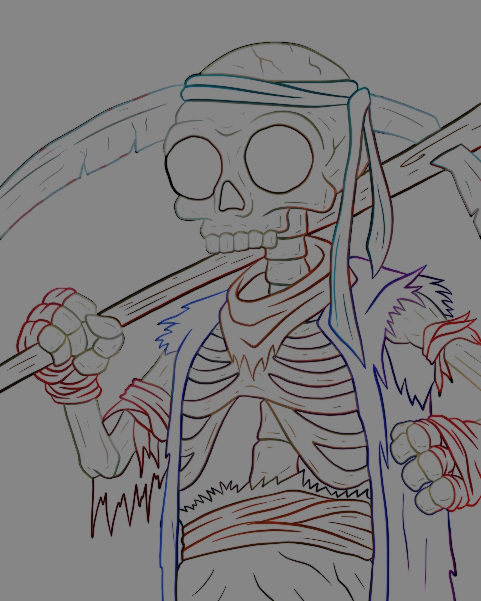 Skeleton Assassin Simpsons Style — Hive