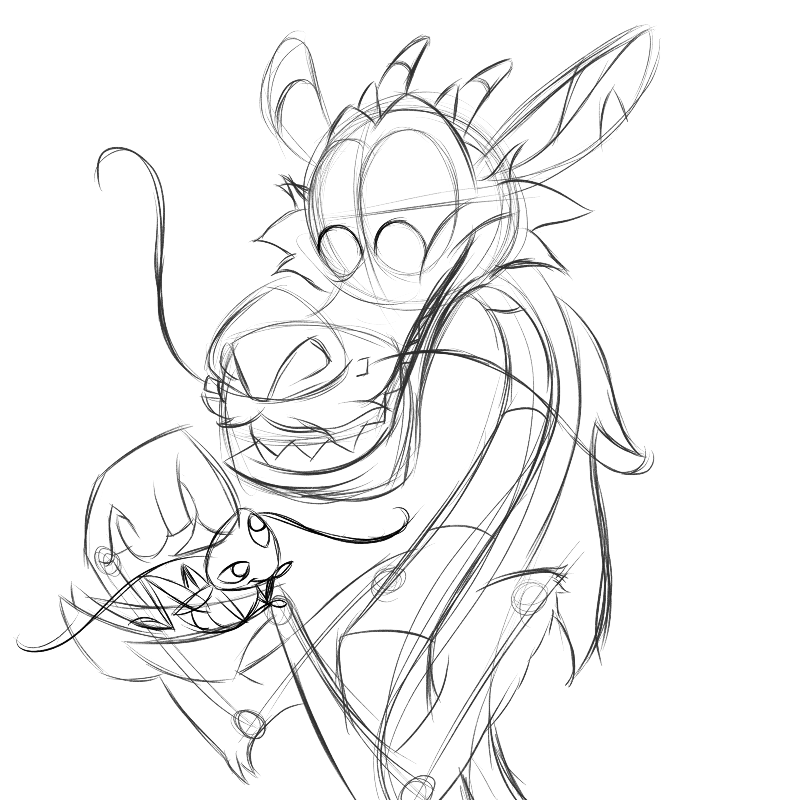 Drawing Mushu and Cricket — Hive