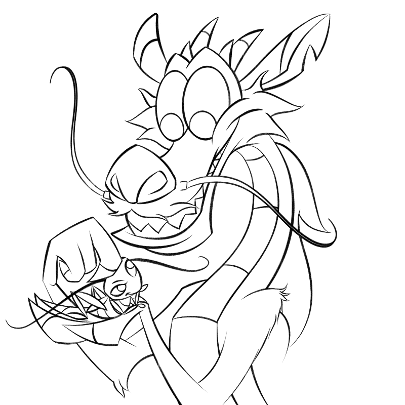 Drawing Mushu and Cricket — Hive