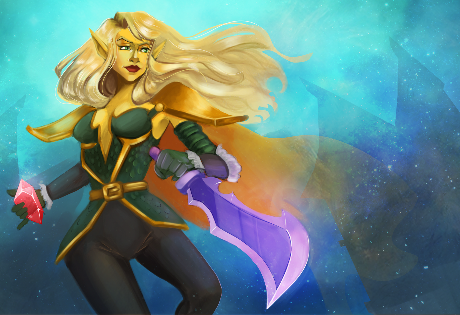 Triana - Eladrin Elf - Soulknife Rogue ( My D&D Character Drawing and ...