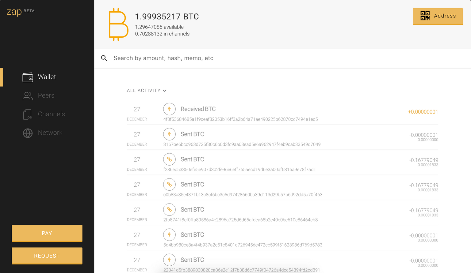 ZAP Wallet - Send and receive bitcoin instantly via Lighting Network — Hive