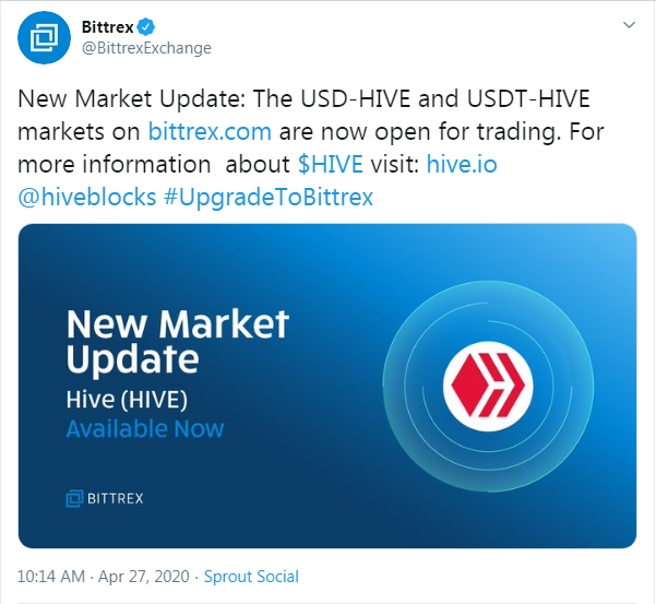 HIVE gets first ever USD pair as Bittrex announces HIVE/USD trading pair! — Hive