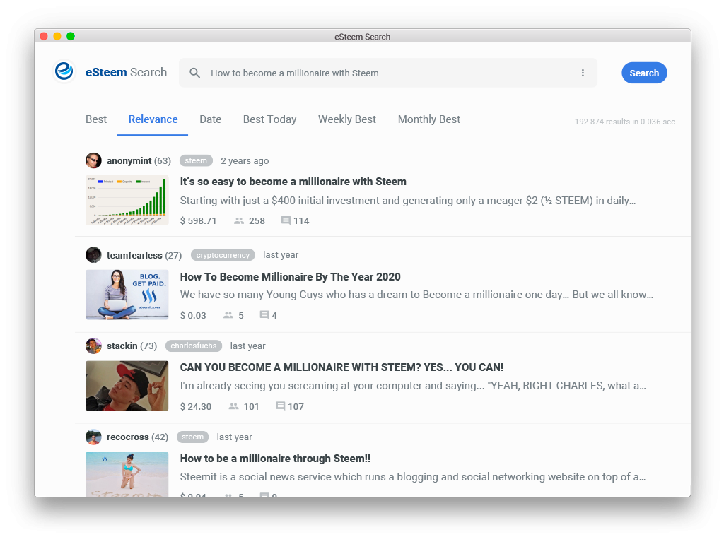 Meet the eSteem Search — Hive