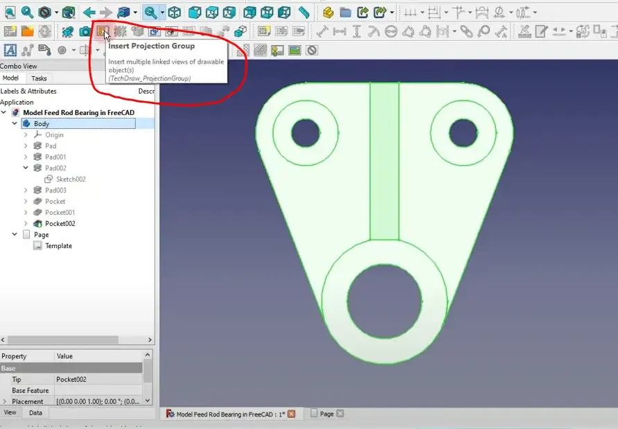 How to use Multi View in FreeCAD Drawing — Hive