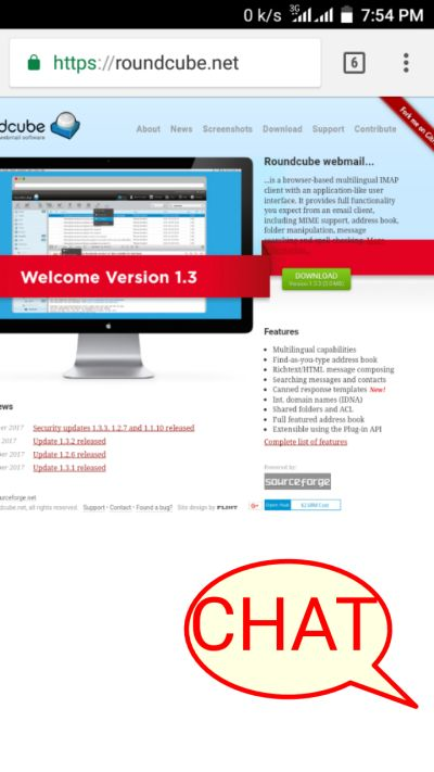 Suggestion:Add the Faq option and chat option to roundcube.net — Hive