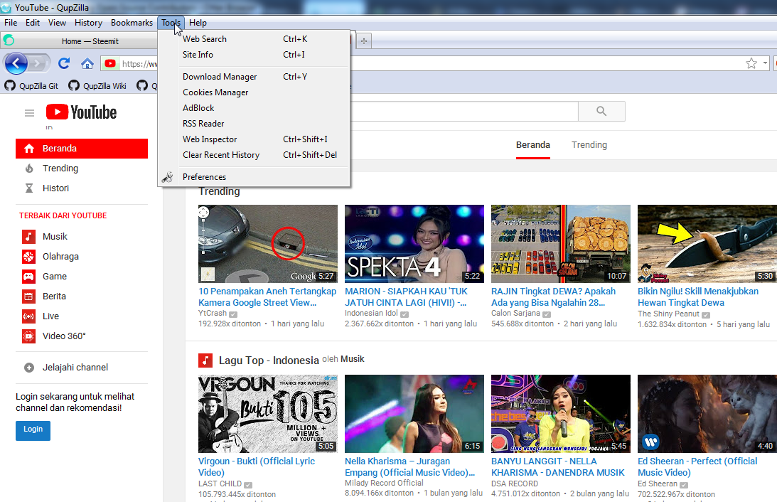 Suggestions for adding "plug-in on demand" features in the qupzilla browser — Hive