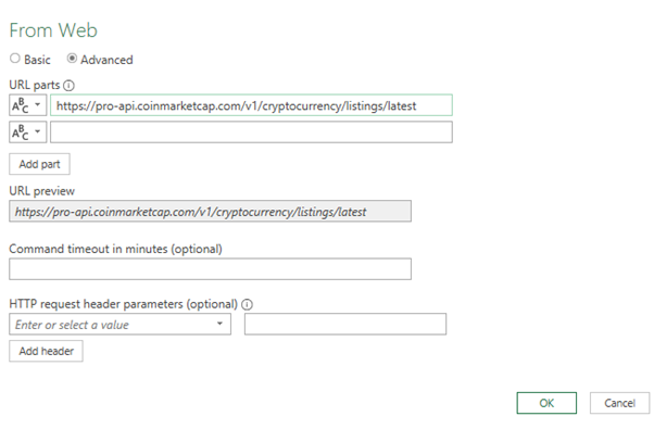How to connect Excel to Coinmarketcap API — Hive